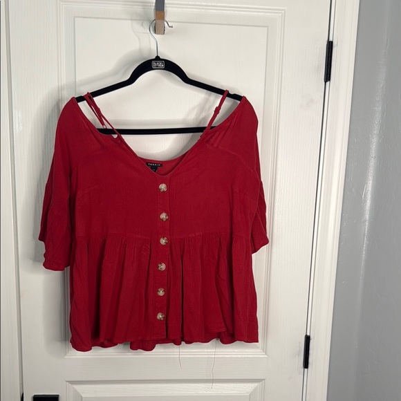 torrid | Tops | Torrid Red Blouse Elegant Top | Poshmark